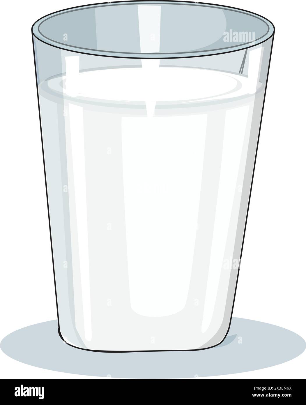 Cartoon glass cup milk Stock Vector Images - Alamy