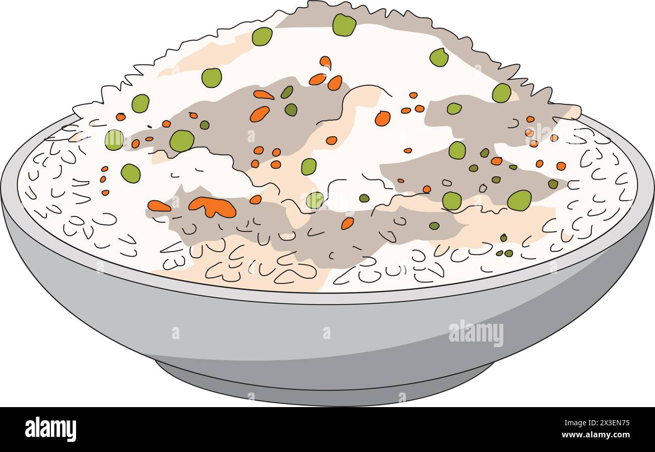 Rice bowl vector illustration Stock Vector Image & Art - Alamy