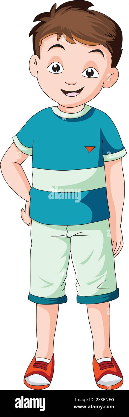 Standing boy vector illustration Stock Vector Image & Art - Alamy