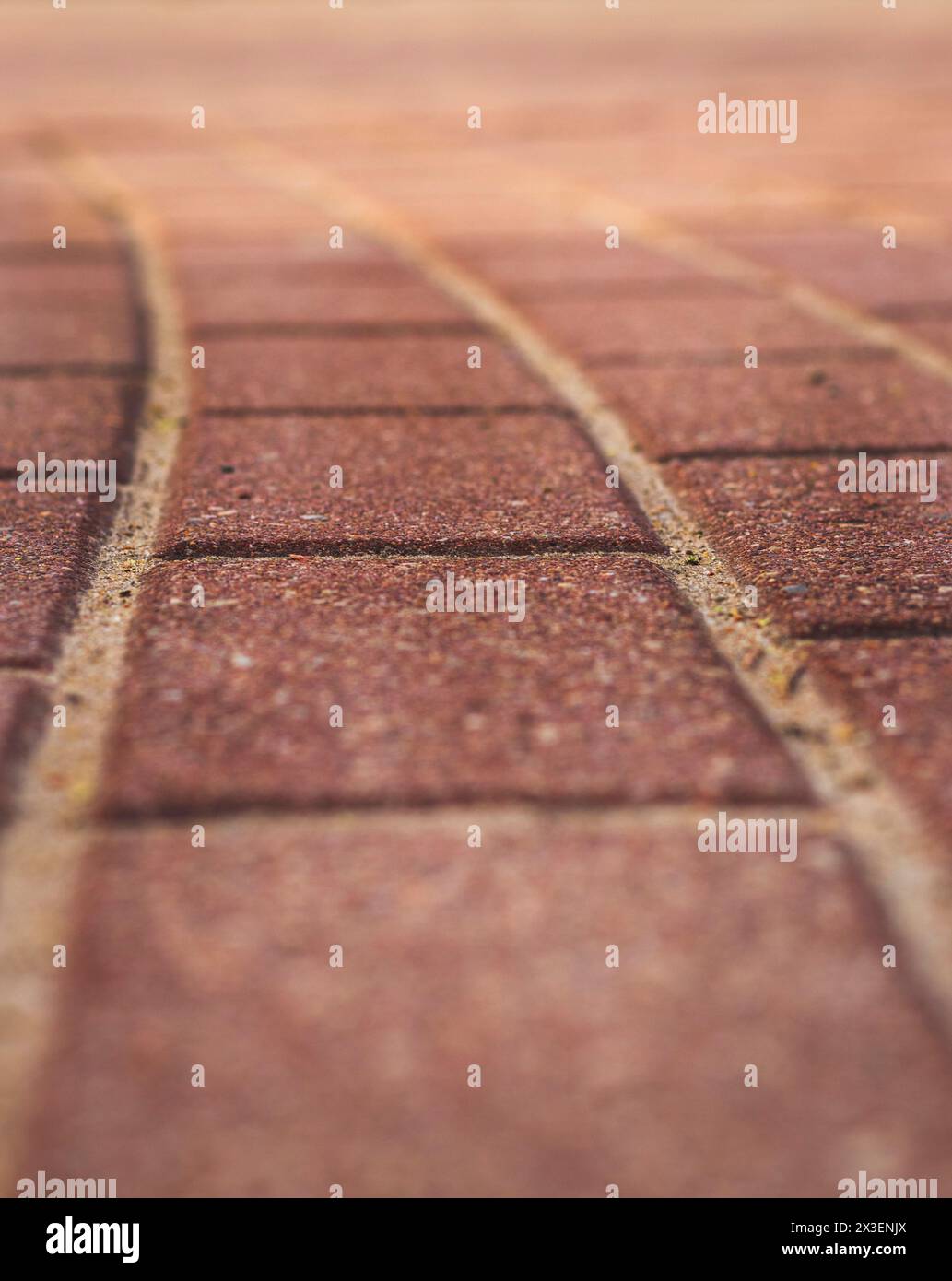 Close up shot of the interlocked bricks of the pavement surface Stock ...