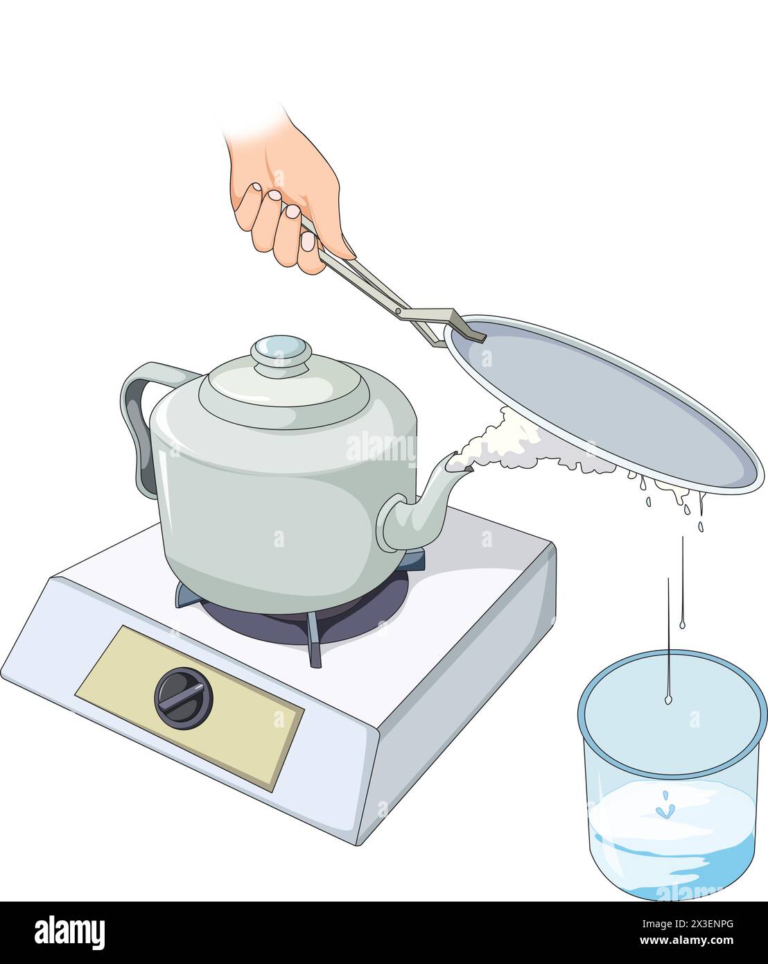 Transfer of water from gaseous to liquid state vector illustration ...