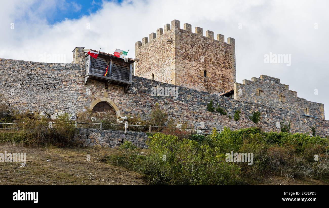Castle of San Vicente de Argüeso, medieval fortification at the top of ...