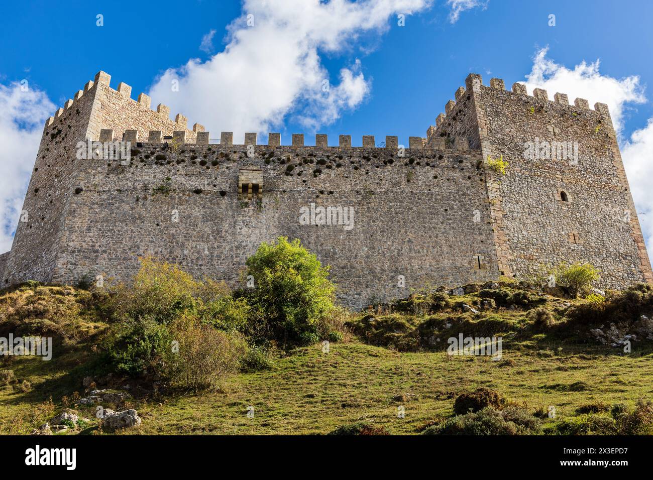 Castle of San Vicente de Argüeso, medieval fortification at the top of ...