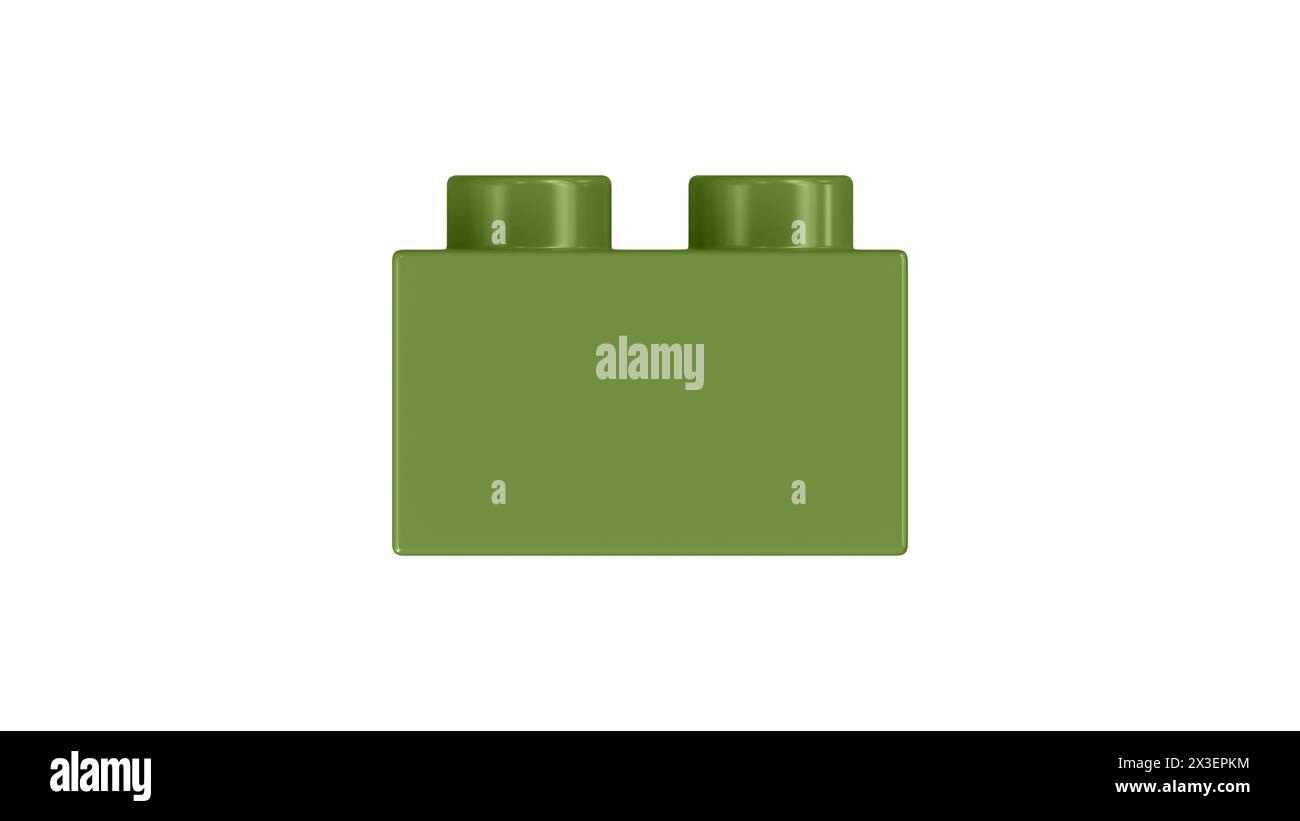 Olive Green Lego Block Isolated on a White Background. Close Up View of ...