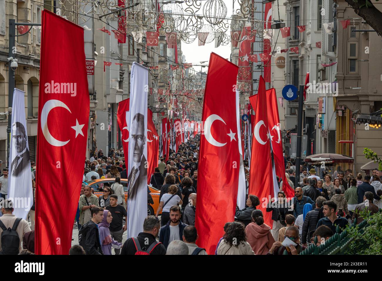 The Famous Istiklal Street in Beyoglu district of Istanbul, Turkey ...