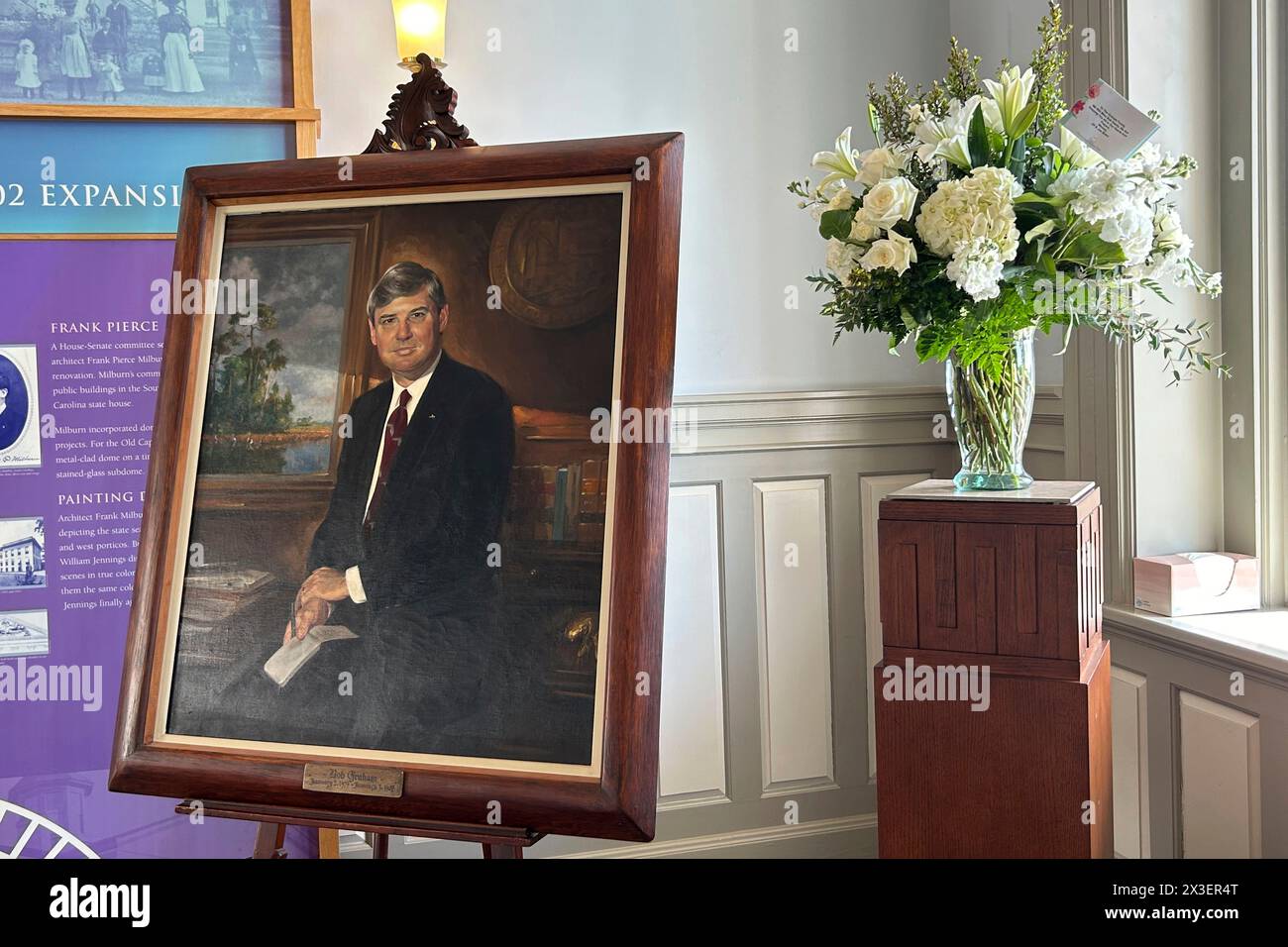 A portrait of former U.S. Sen. Bob Graham is displayed inside the old ...