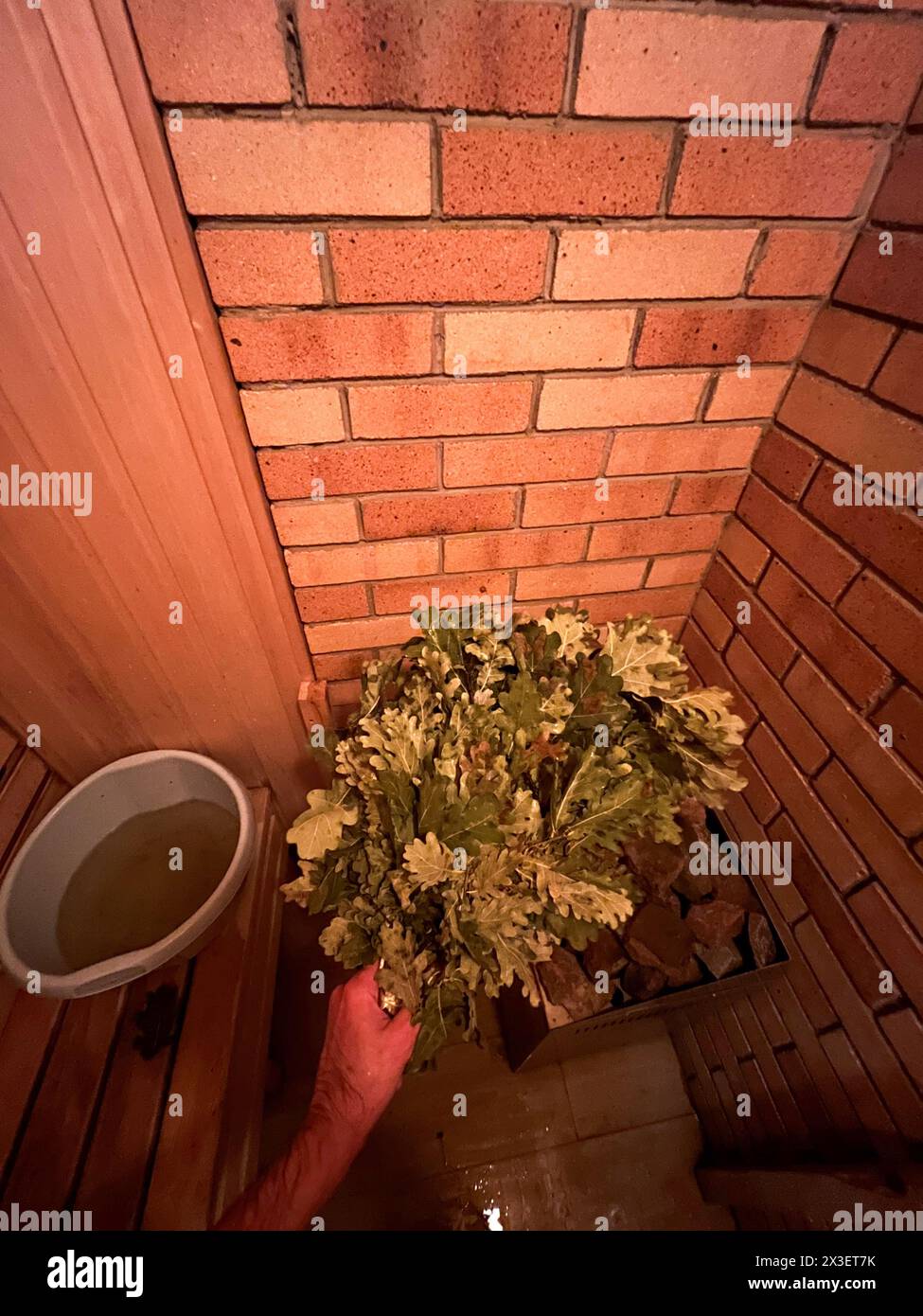 Peaceful sauna scene hand hi-res stock photography and images - Alamy