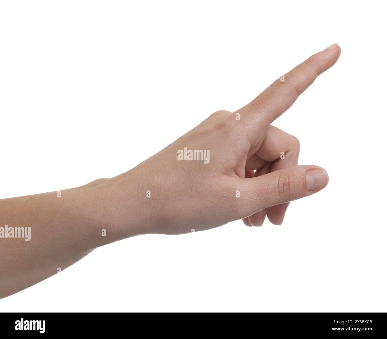 Woman wrist hand finger point Cut Out Stock Images & Pictures - Alamy