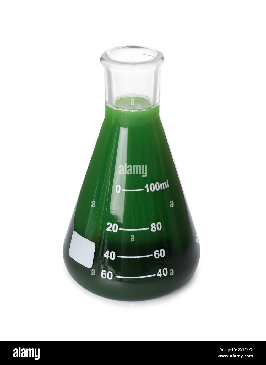 Flask with green crude oil isolated on white Stock Photo - Alamy