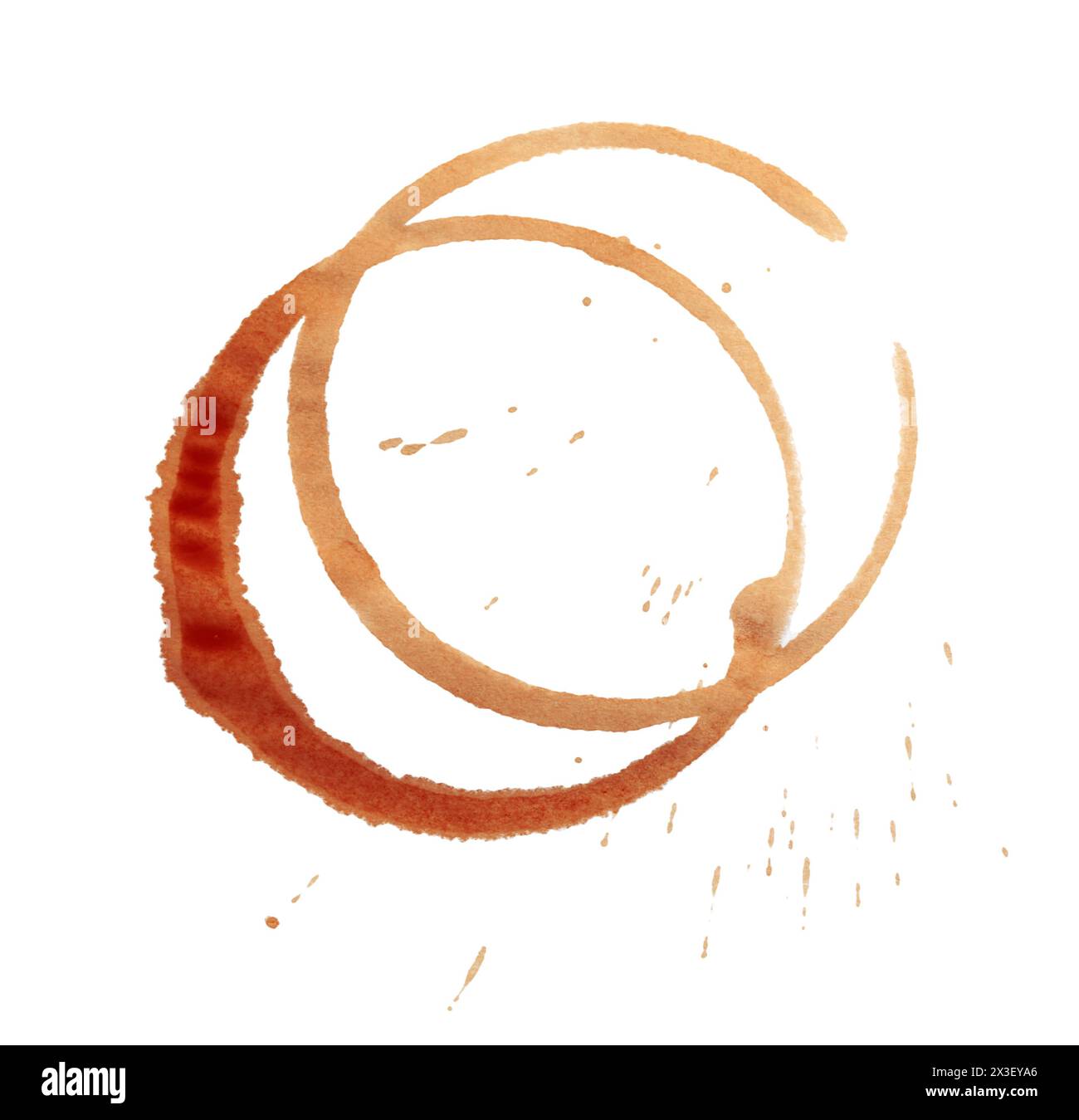 Coffee cup stains isolated on white, top view Stock Photo - Alamy