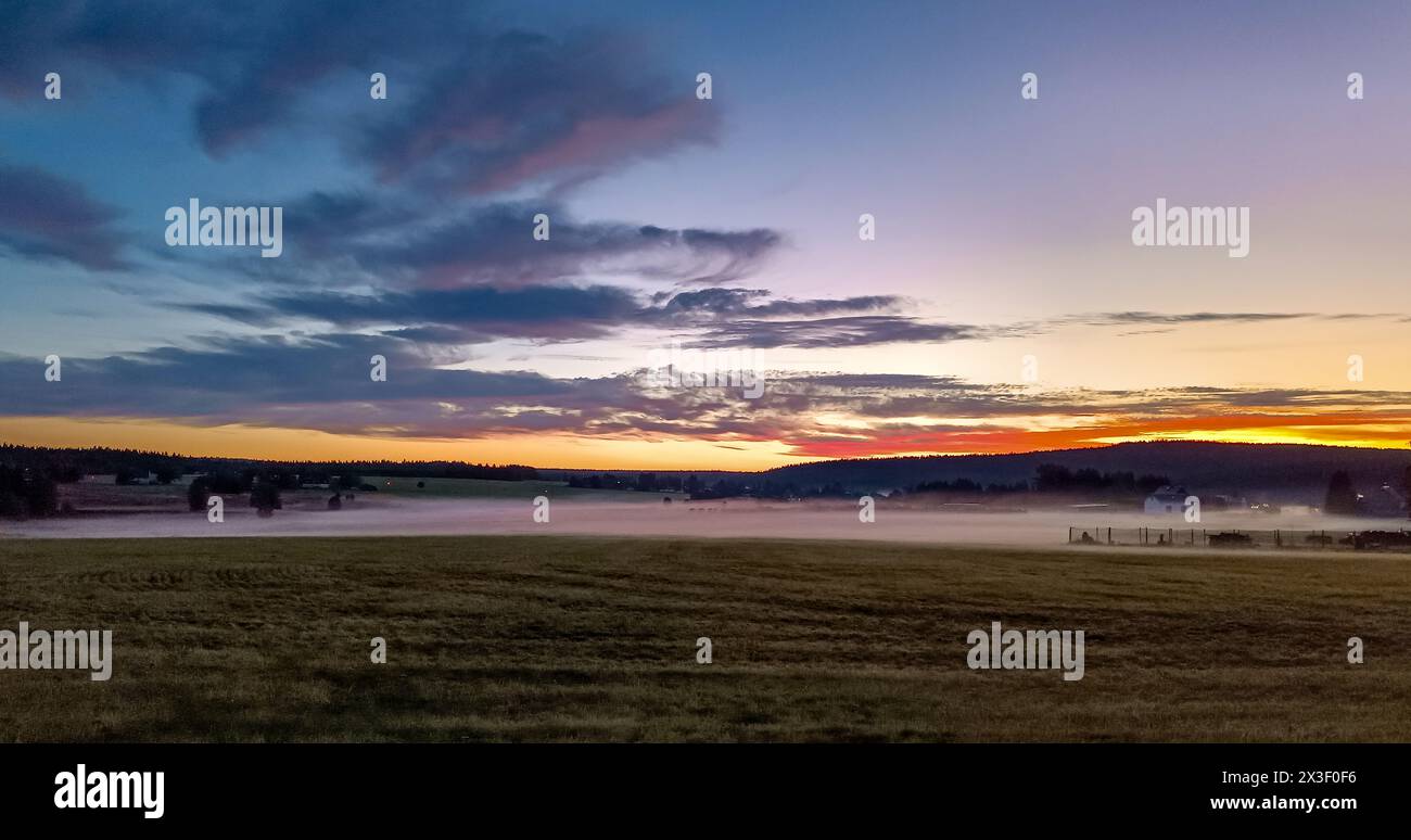 Fog Patches In The Morning Stock Photo - Alamy