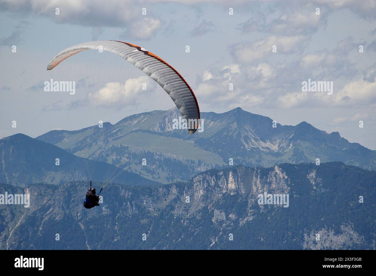Alpine panorama with paraglider hi-res stock photography and images - Alamy