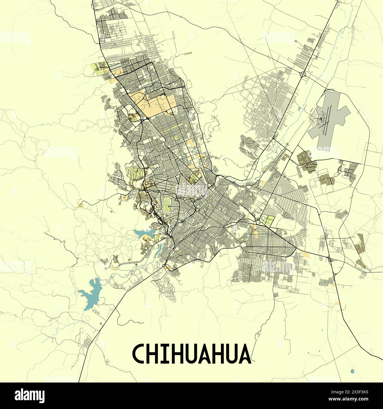 Top view lines town map hi-res stock photography and images - Alamy