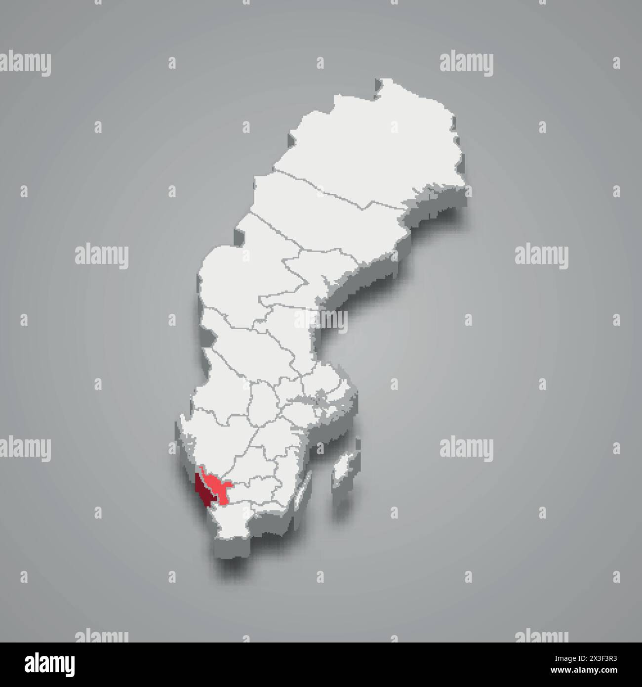 Halland county map hi-res stock photography and images - Alamy