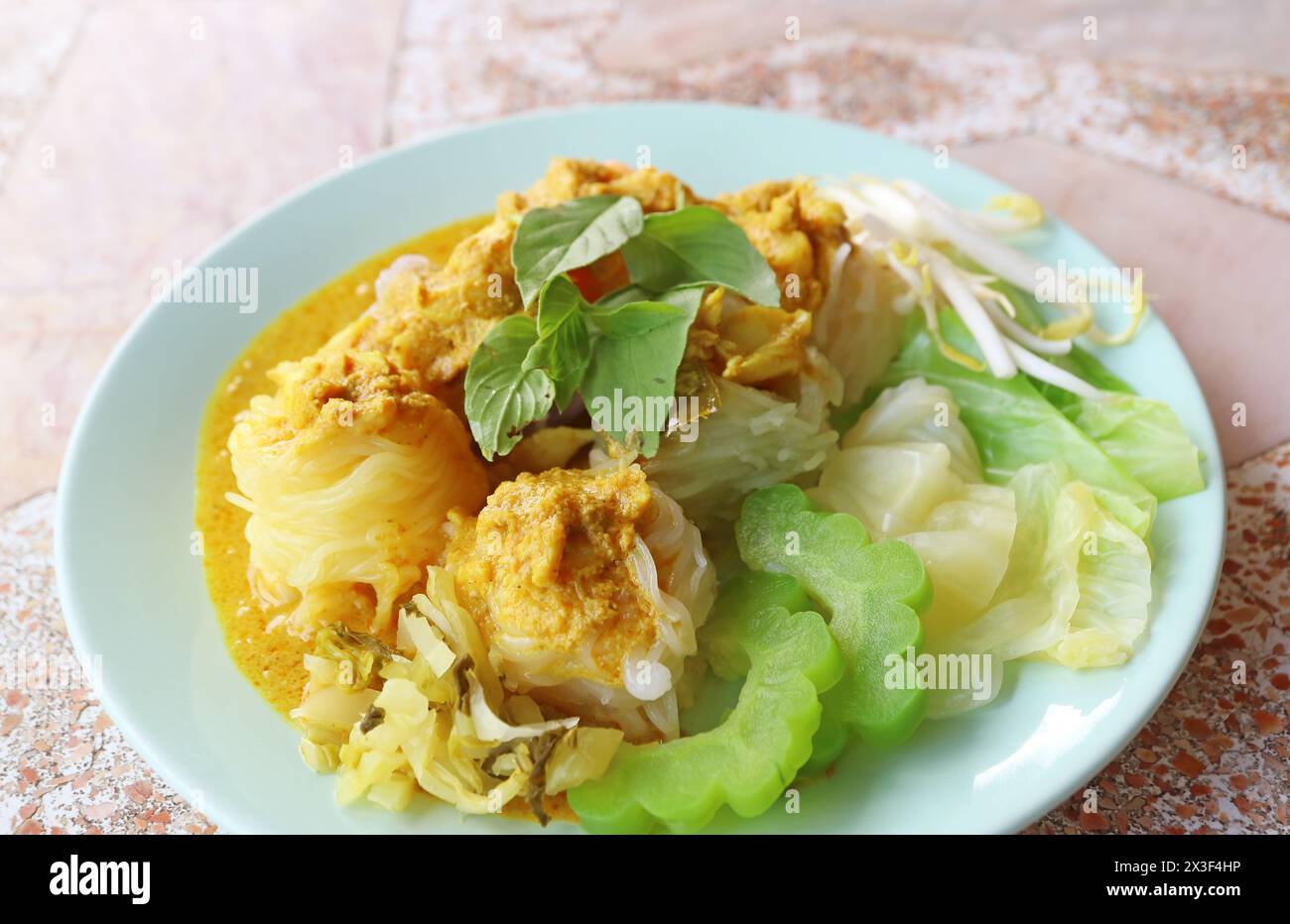 Khanom Jeen Nam Ya Poo, Thai Southern Region Flavorful Dish of Rice ...