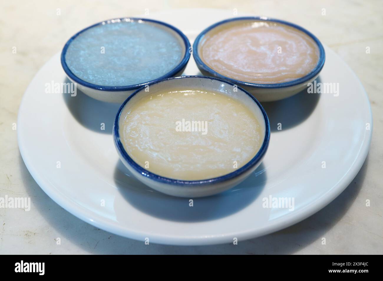 Closeup of Creamy and Sweet Thai Steamed Coconut Milk Pudding Called ...