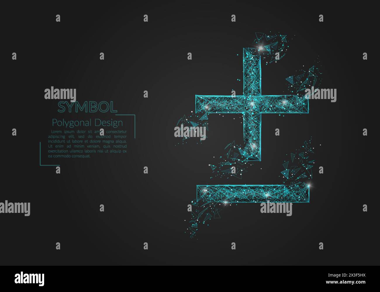 Abstract isolated blue image of a math signs. Polygonal illustration ...