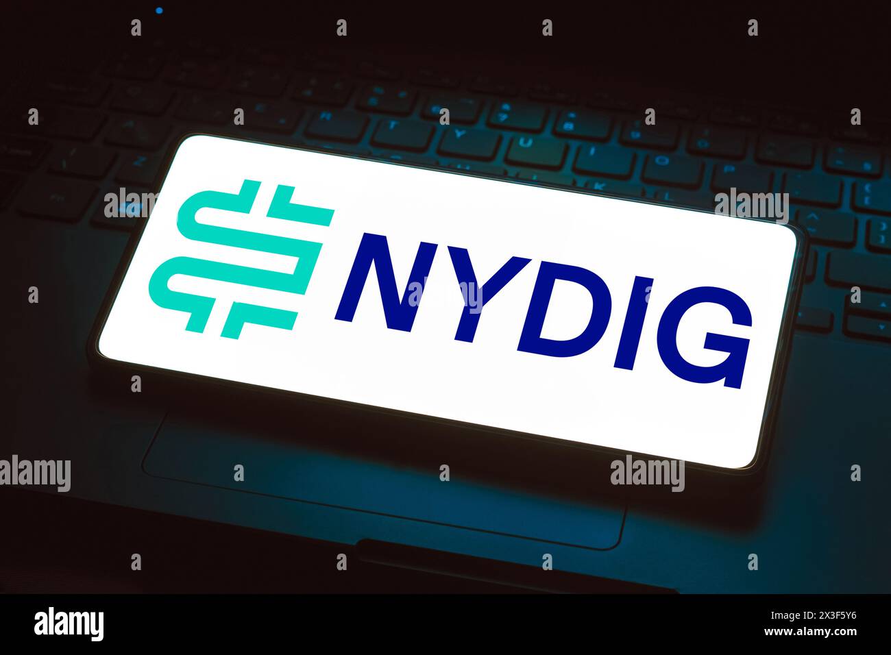 April 25, 2024, Brazil. In this photo illustration, the NYDIG Bitcoin ...