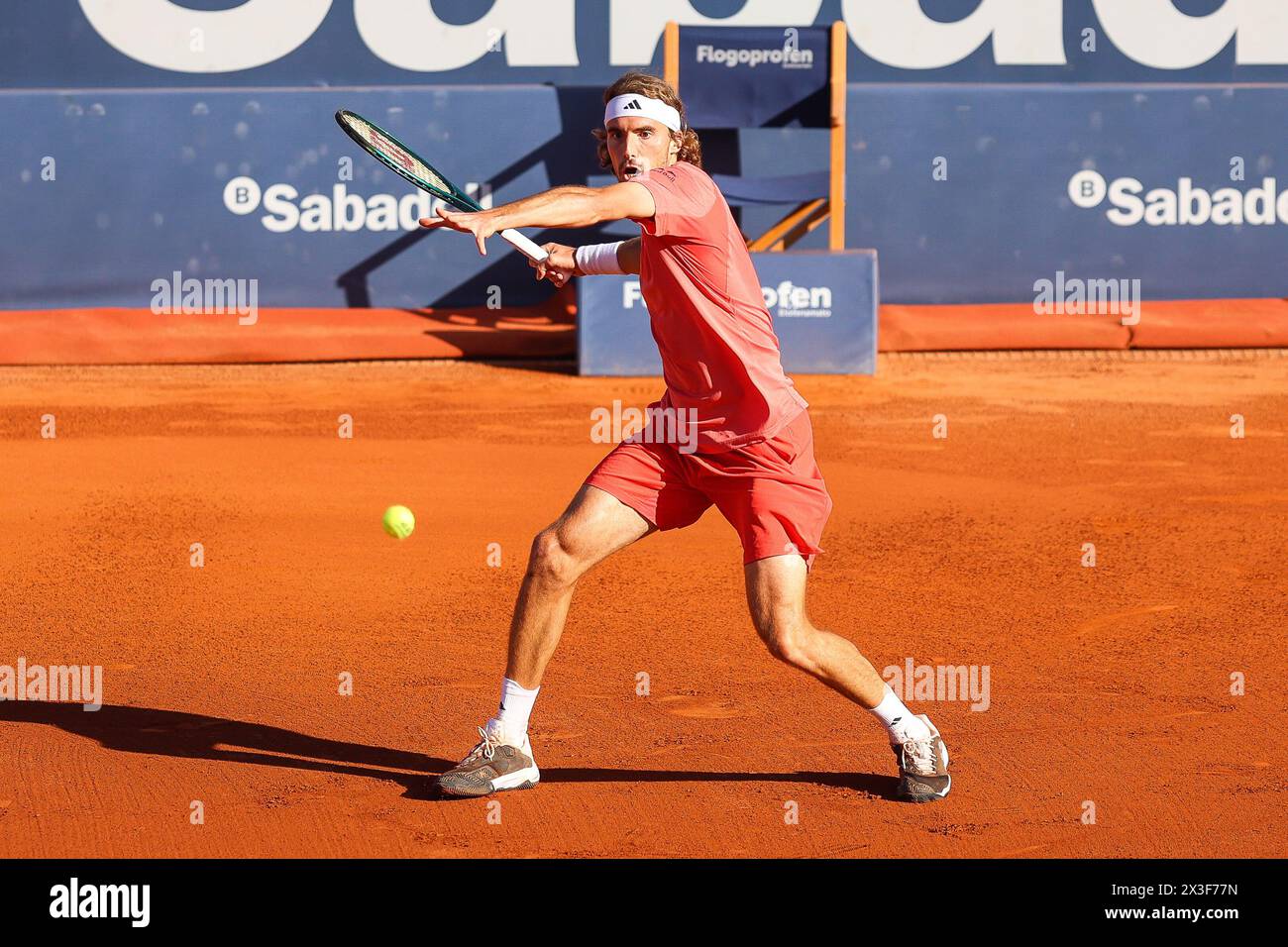 Barcelona, Spain. April 19th, 2024. Tennis player Stefanos Tsitsipas seen during the quarter ...
