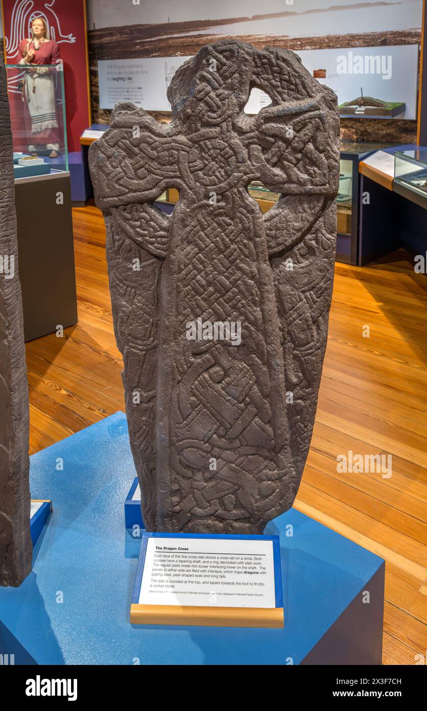 Manx Cross. The Dragon Cross, Manx Museum, Douglas, Isle of Man ...