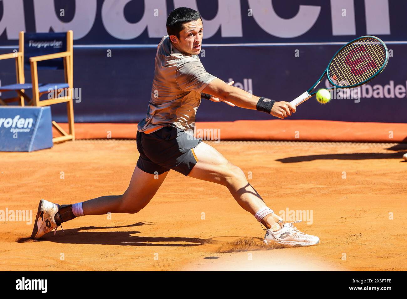 Barcelona, Spain. April 14th, 2024. Tennis player Harold Mayot seen ...