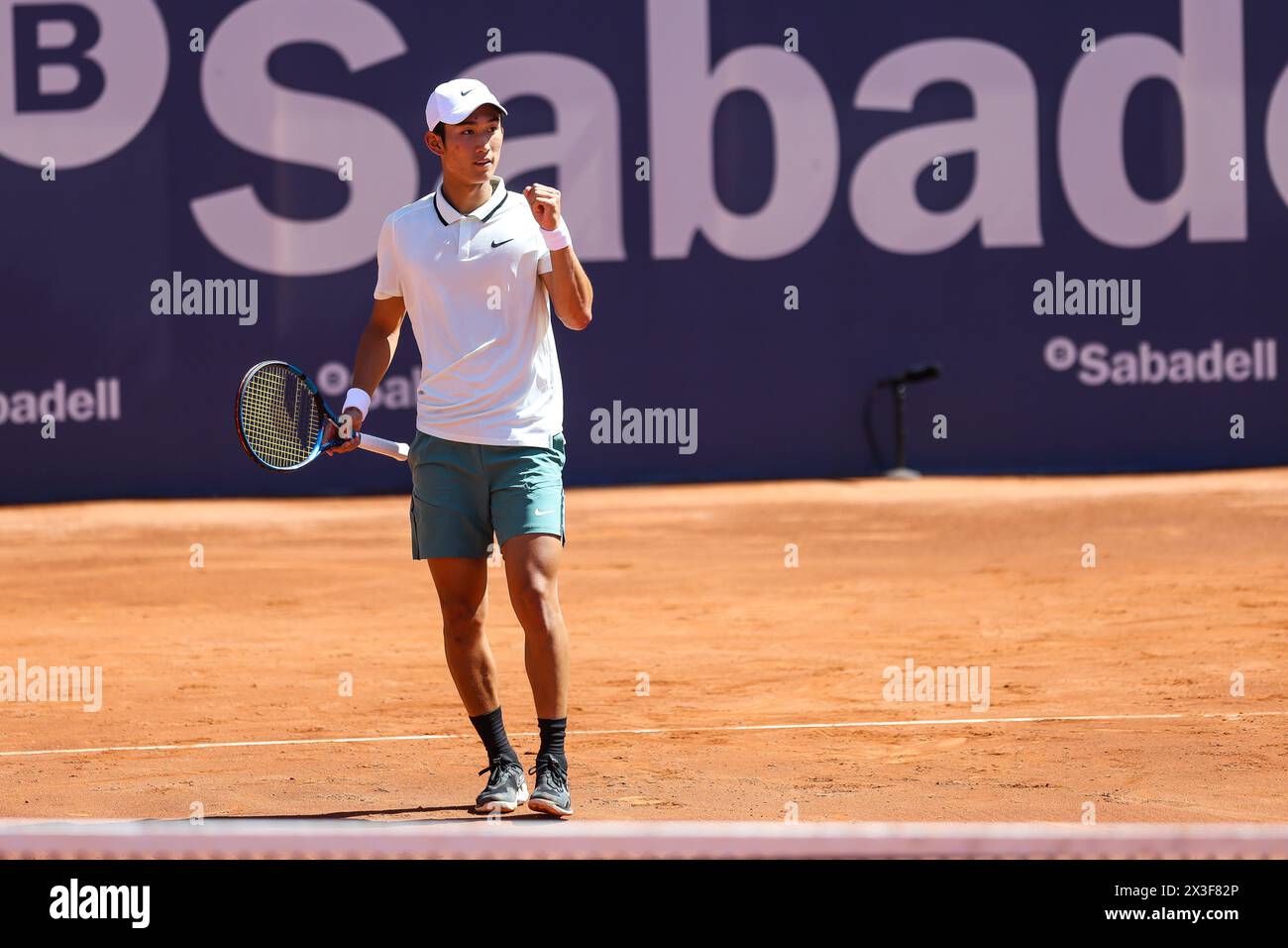 Barcelona, Spain. April 14th, 2024. Tennis player Juncheng Shang seen ...
