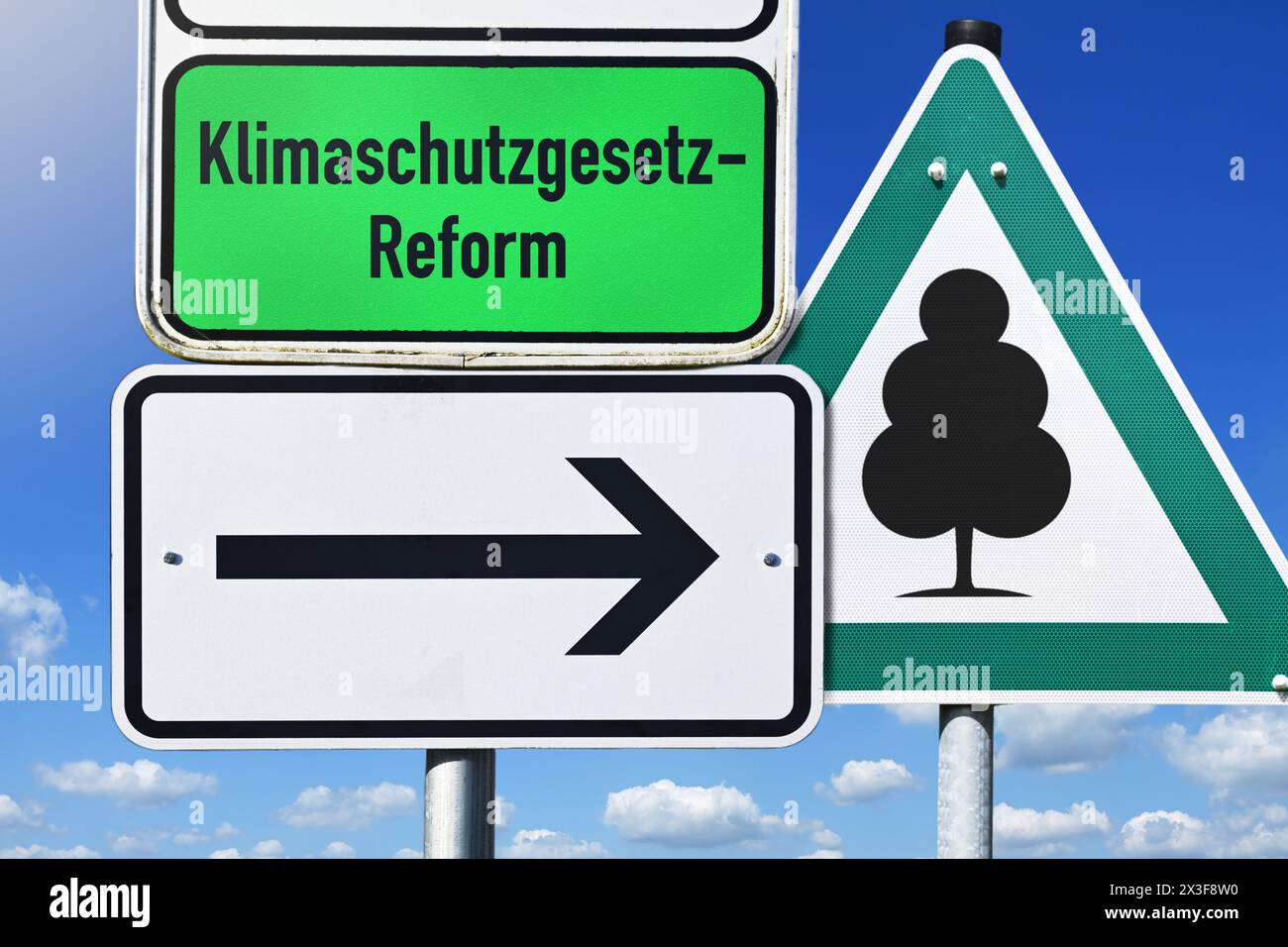 Signpost Climate Protection Act Reform, Symbolic Photo Of New Climate ...