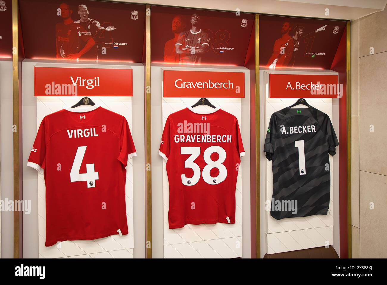 England, Liverpool - December 29, 2023: Liverpool FC jerseys for Virgil ...