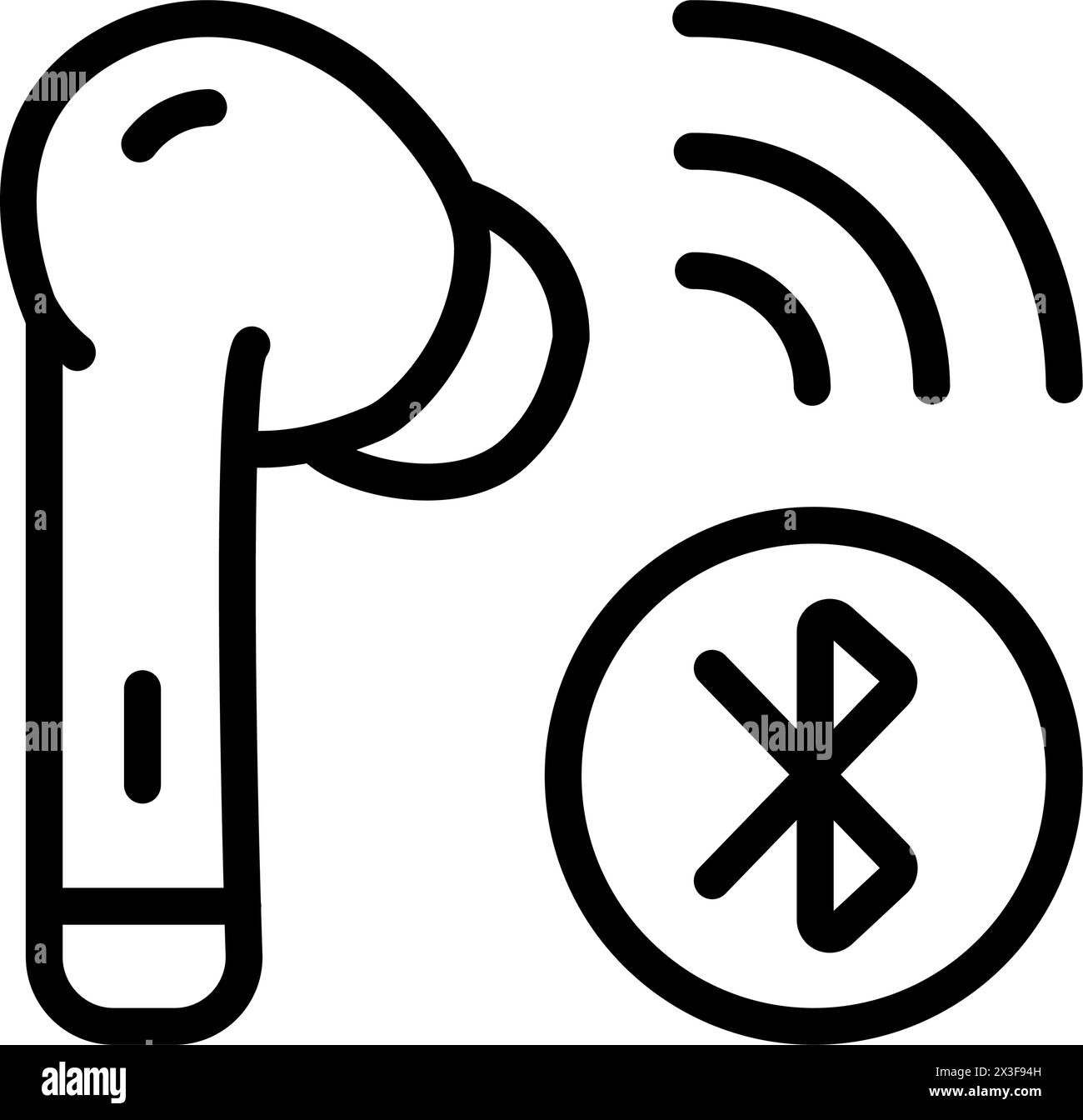 Wireless earphones icon. Outline wireless earphones vector icon for web ...