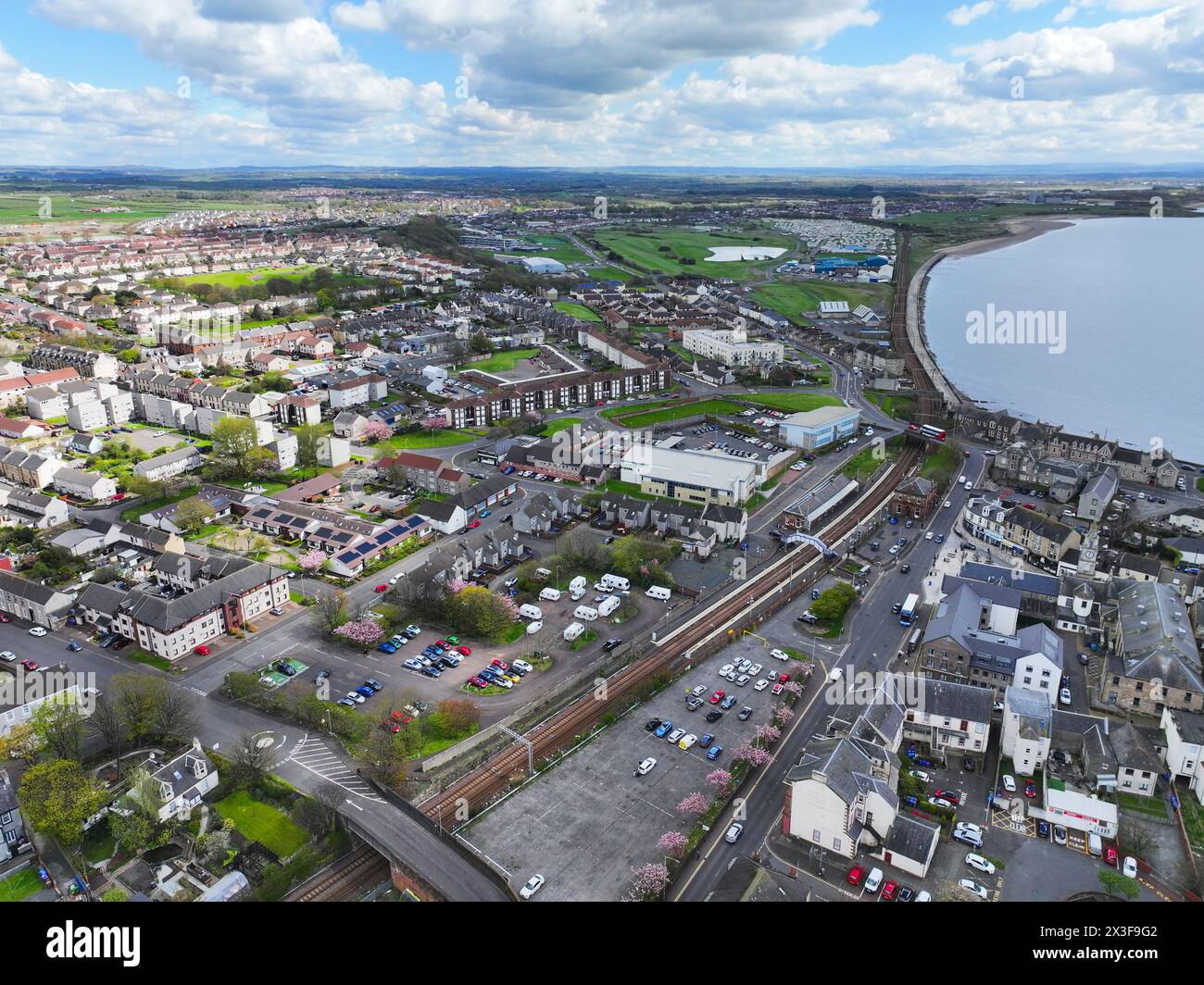 Aerial drobe view of Saltcoats North Ayrshire Stock Photo - Alamy