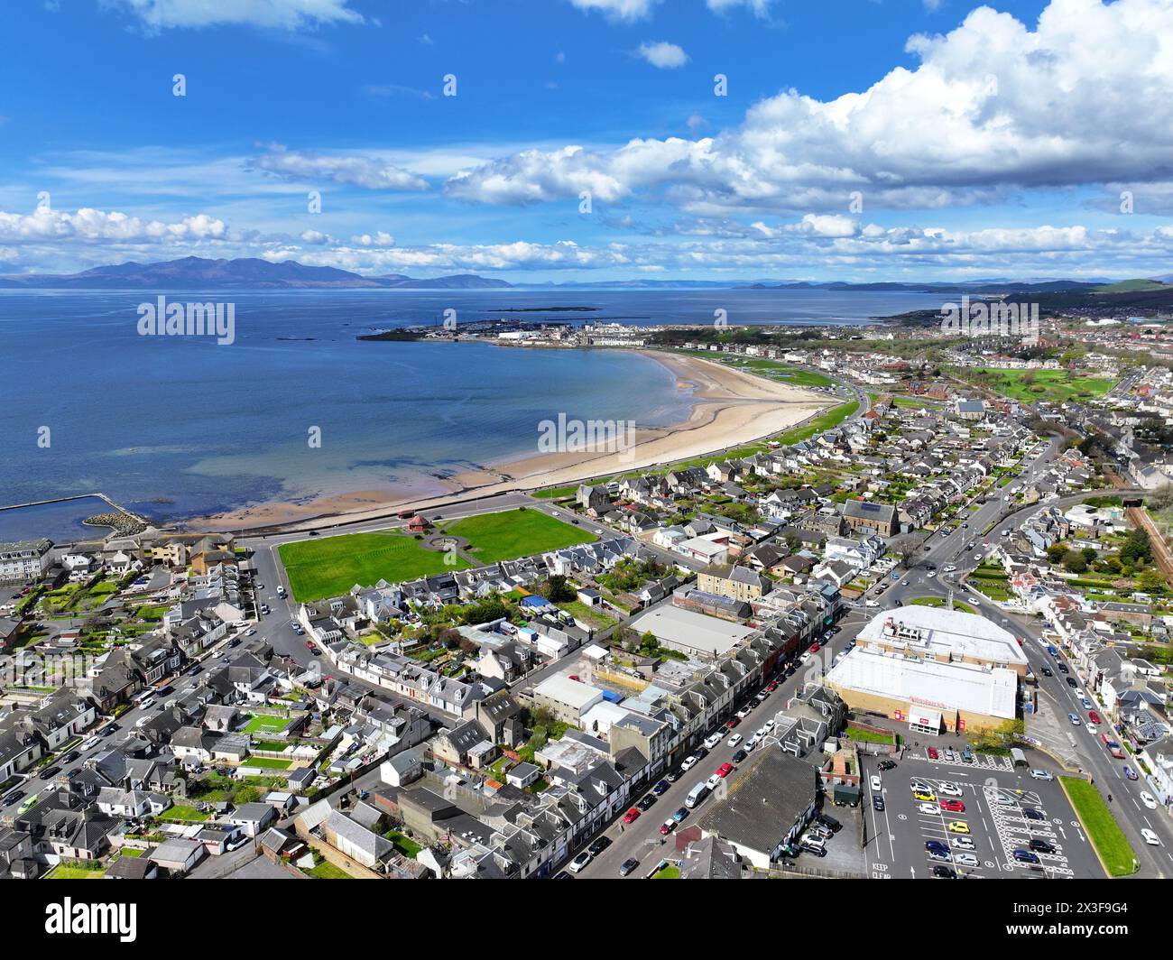 Aerial drobe view of Saltcoats North Ayrshire Stock Photo - Alamy