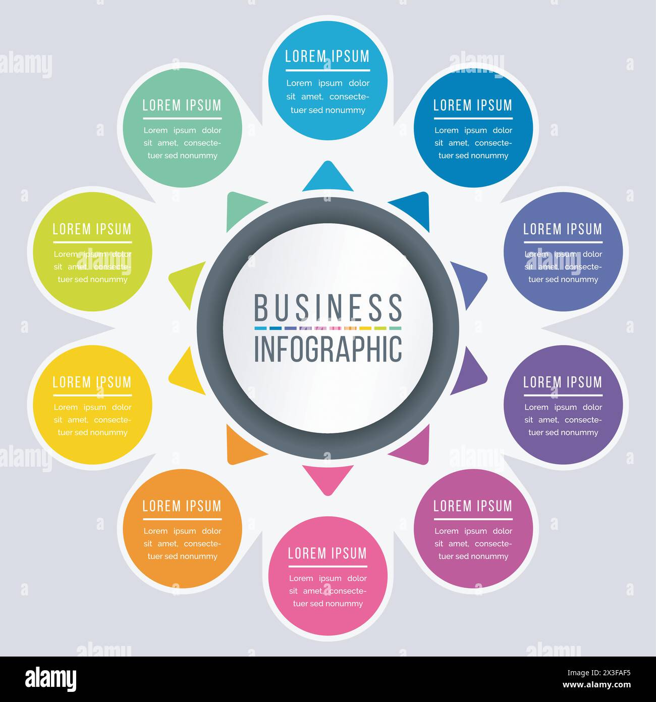 Infographic design 10 steps, objects, options or elements infographic business information ...