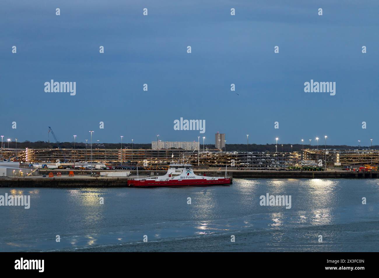 Port of southampton at night Stock Photo - Alamy