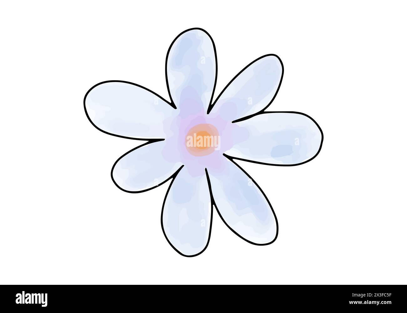 Flower watercolor doodle element, vector illustration Stock Vector ...