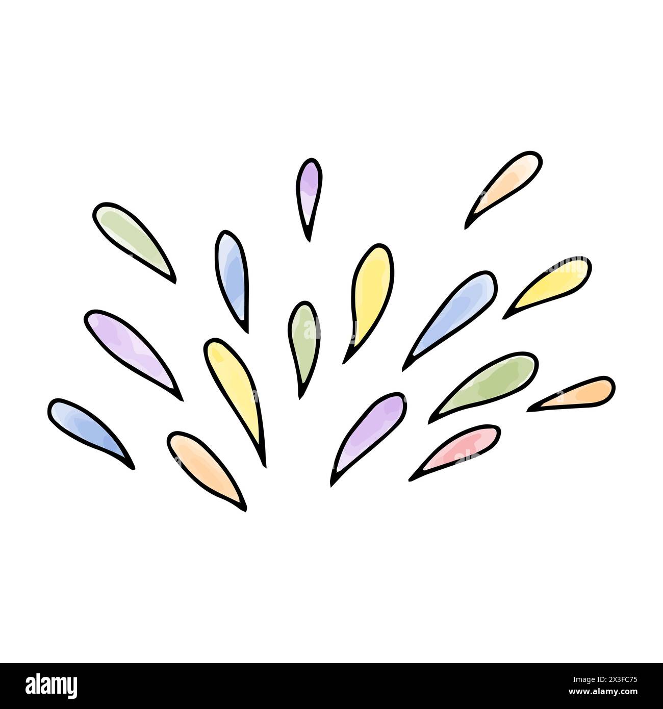 Watercolor doodle element. Colored drops, vector illustration Stock ...