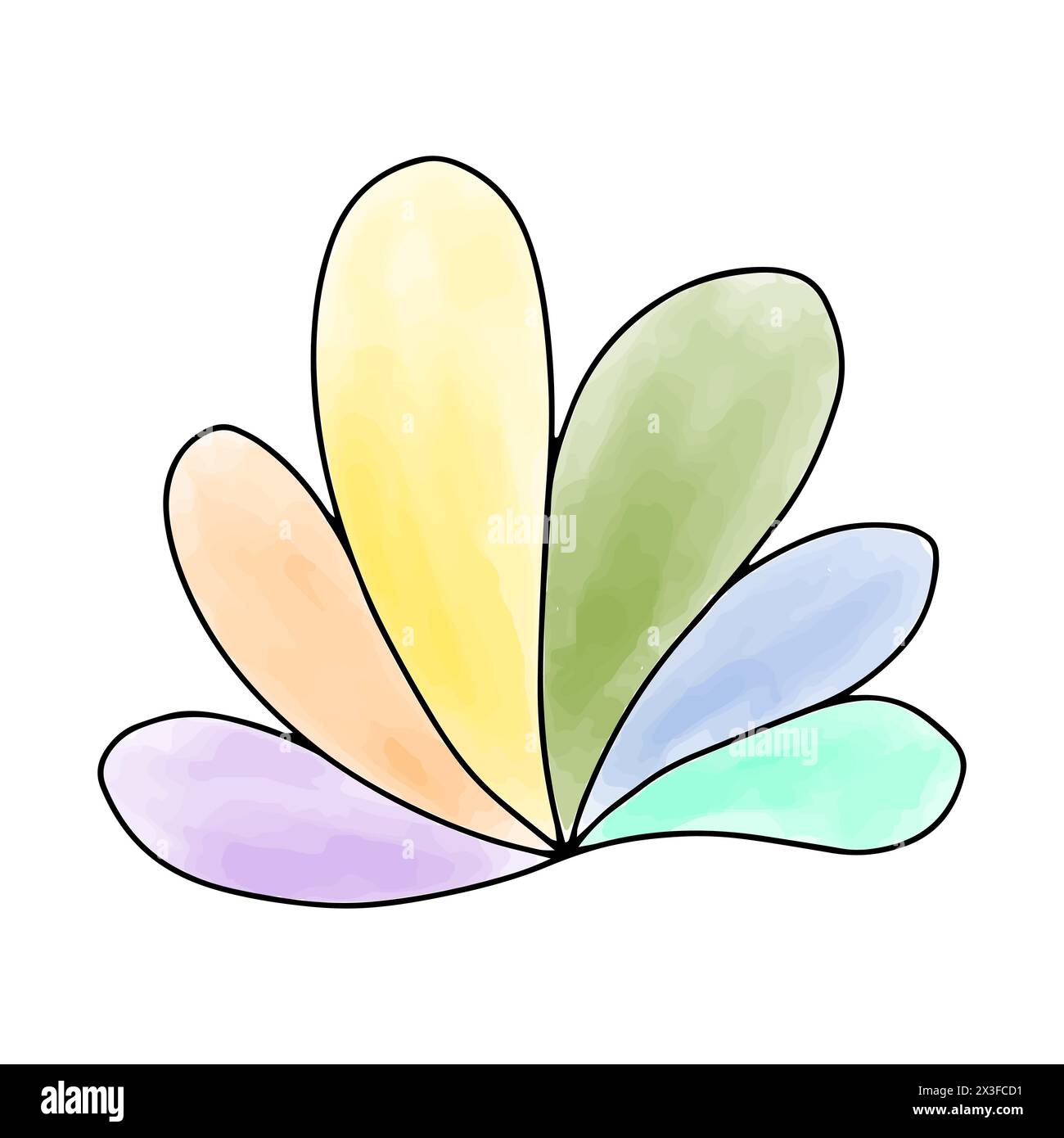 Flower watercolor doodle element, vector illustration Stock Vector ...