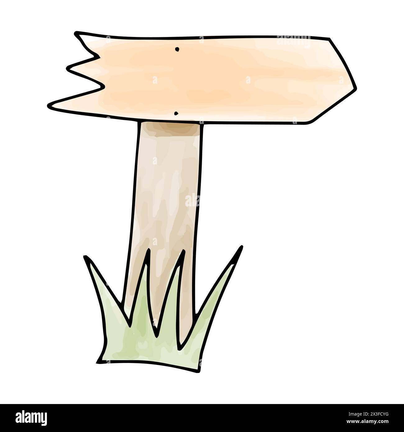 Path indicator watercolor doodle element. Vector illustration Stock ...