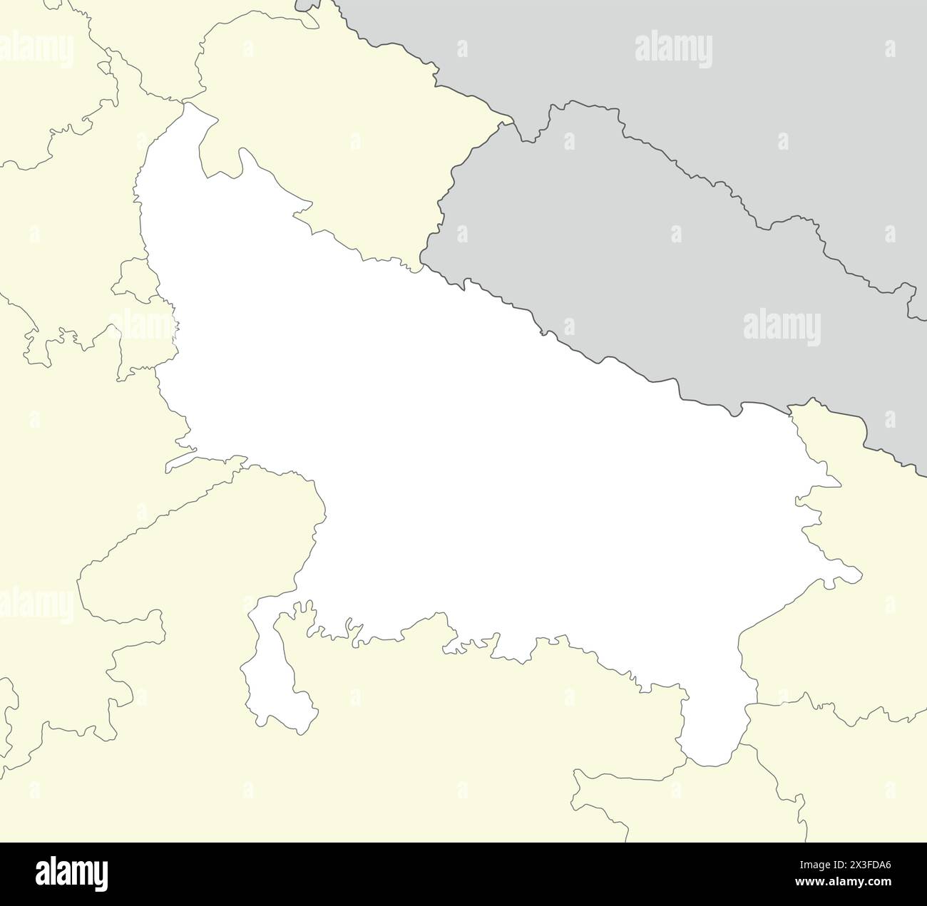 Location map of Uttar Pradesh is a state of India with neighbour state ...