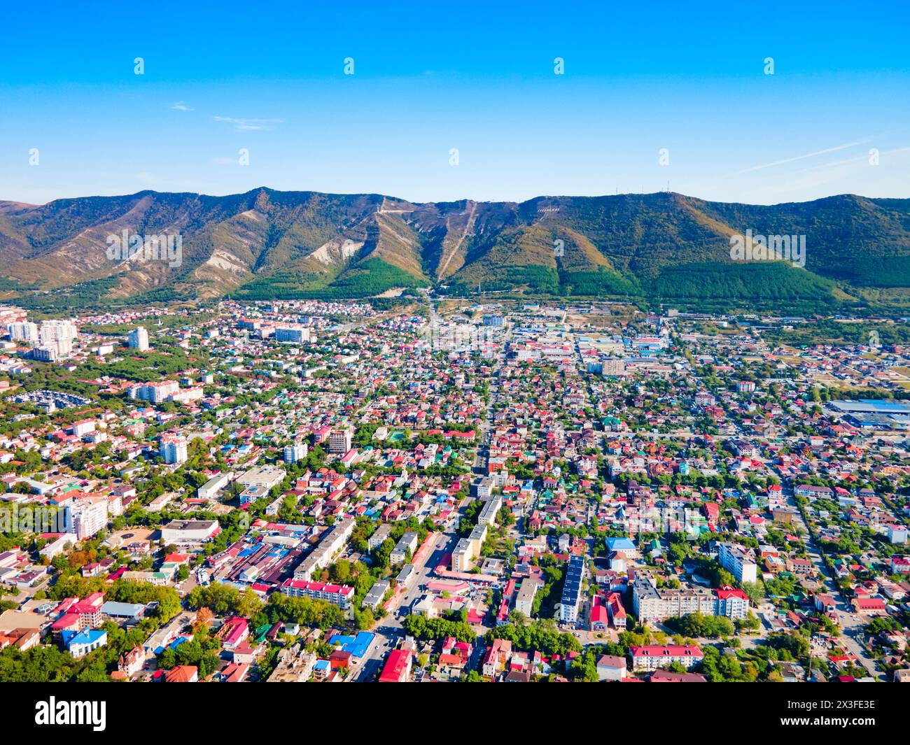Gelendzhik city aerial panoramic view. Gelendzhik is a resort town ...