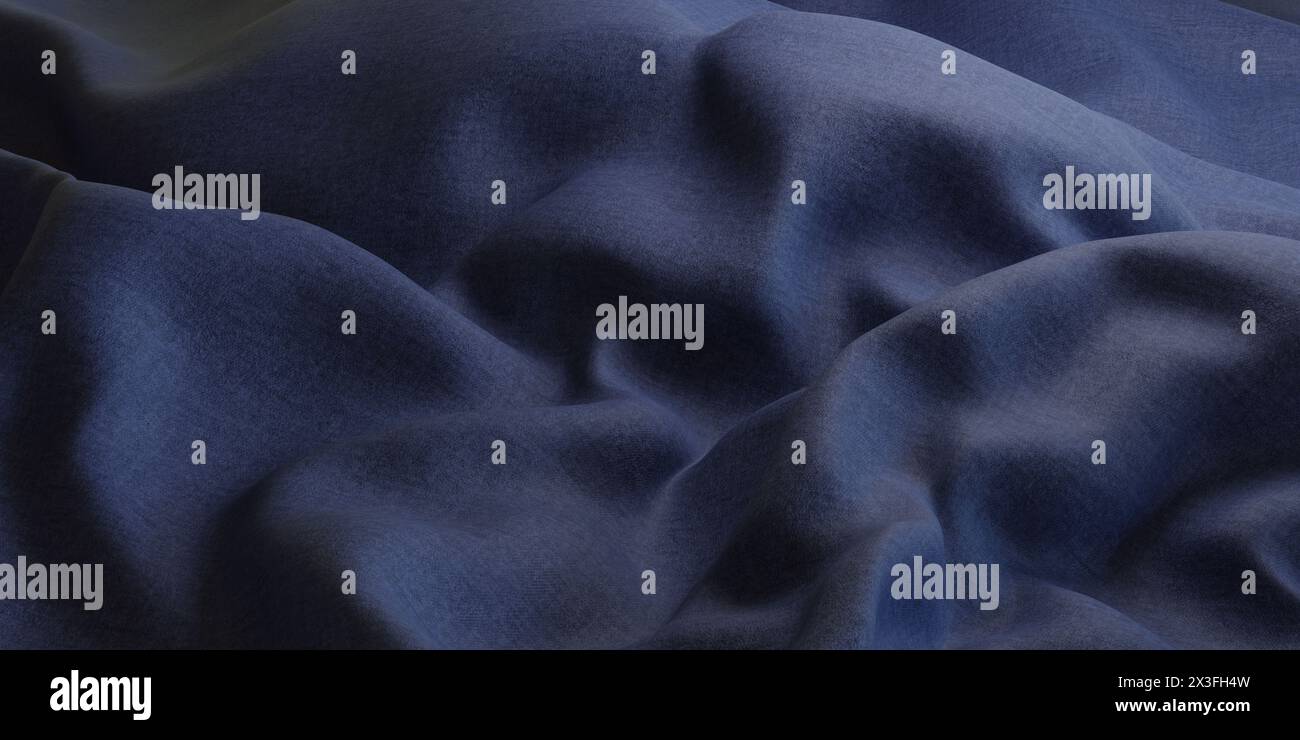 Close up of blue cloth with blurry background 3d render illustration ...