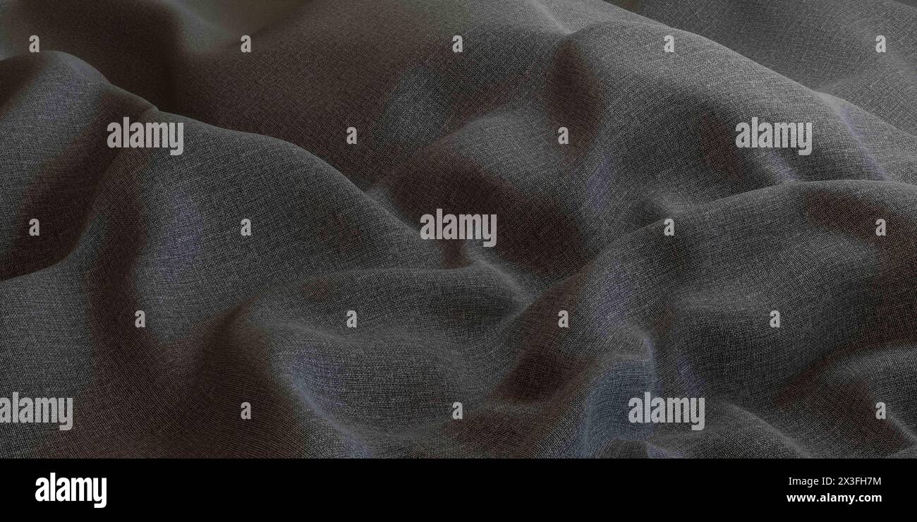 Close up of bed with black comforter 3d render illustration Stock Photo ...