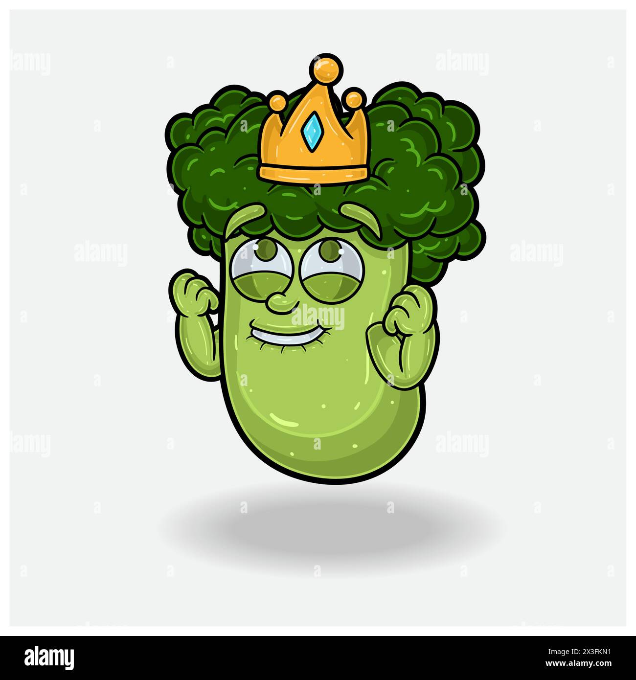 Broccoli Mascot Character Cartoon With Happy expression. Vector Illustrations Stock Vector Image ...