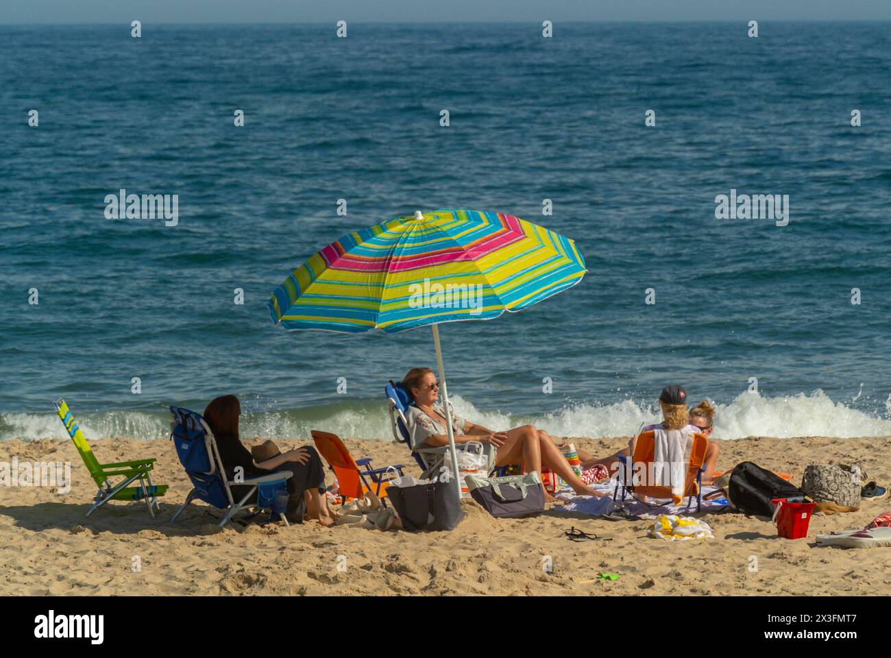 East Hampton, New York, USA, Small Group People, Family Sit, Relaxing ...