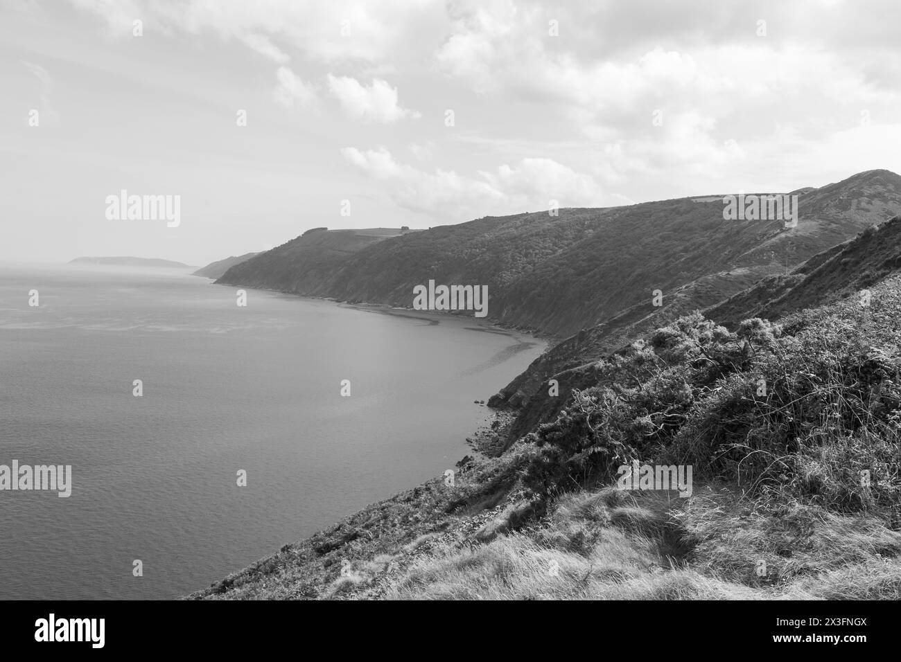 Landscape photo of the coastline at Foreland Point on the north Devon ...