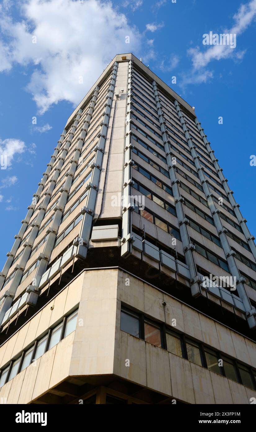 Bulgaria, Sofia, tall concrete building downtown Stock Photo - Alamy
