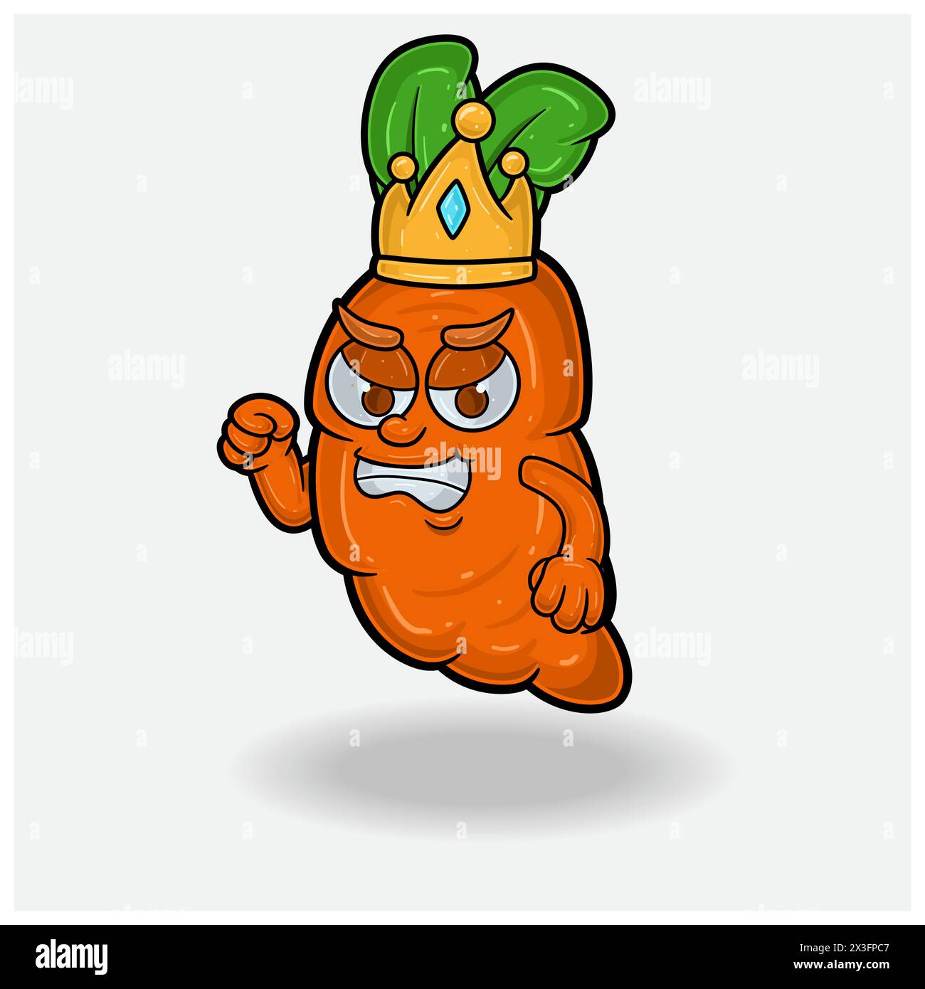 Carrot Mascot Character Cartoon With Angry expression. Vector ...