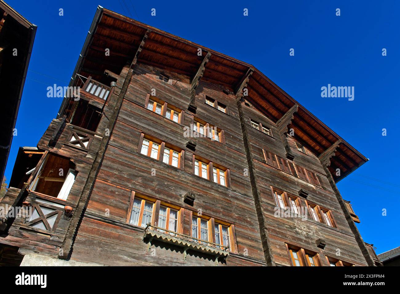 Traditional multi-storey wooden residential building, Heremence, Val d ...