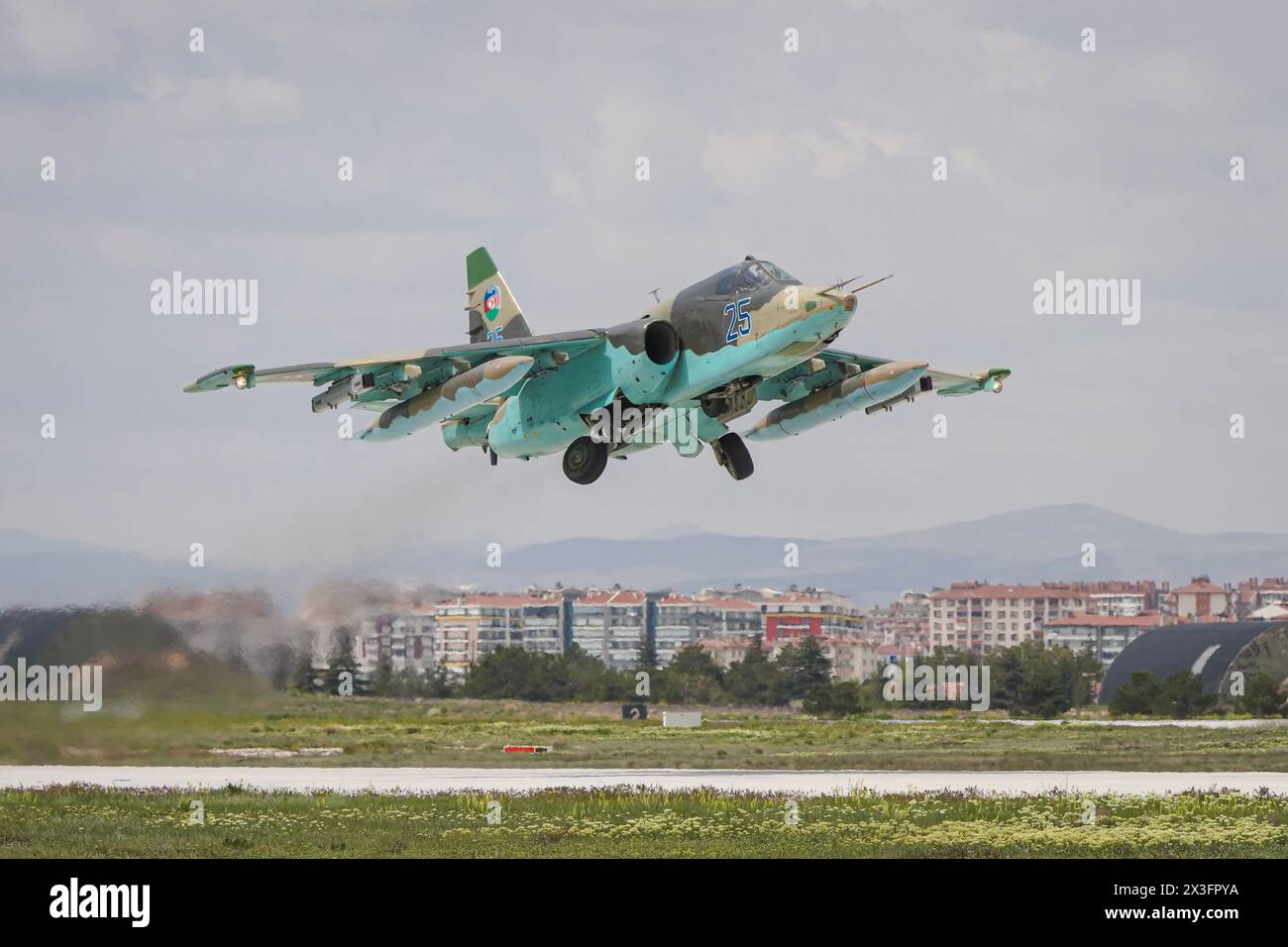 KONYA, TURKIYE - MAY 09, 2023: Azerbaijani Air Force Sukhoi Su-25BM ...