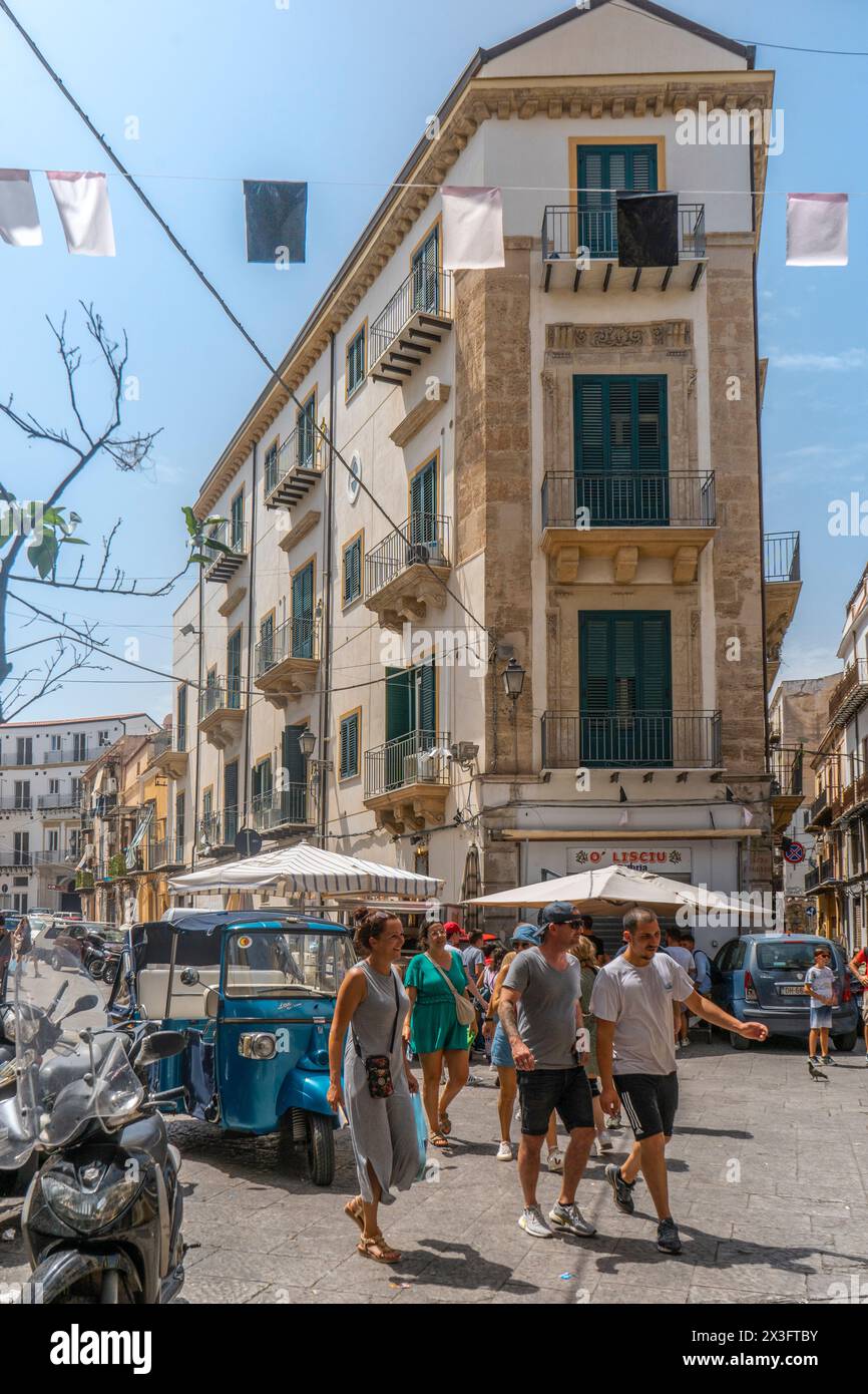 Ballaro Market in Palermo. Ballarò represents the oldest and largest ...