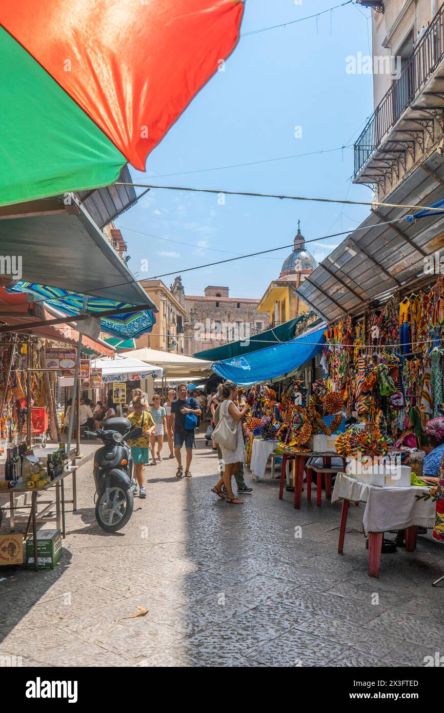 Ballaro Market in Palermo. Ballarò represents the oldest and largest ...